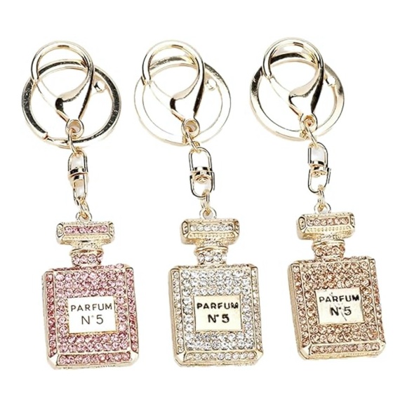 Accessories | Crystal Rhinestone Perfume Bottle Keychain Bagpurse Key ...